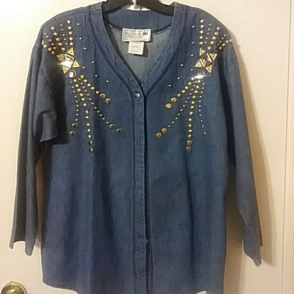 Tops | So 8s Stunning Vintage Denim Button Up | Poshmark